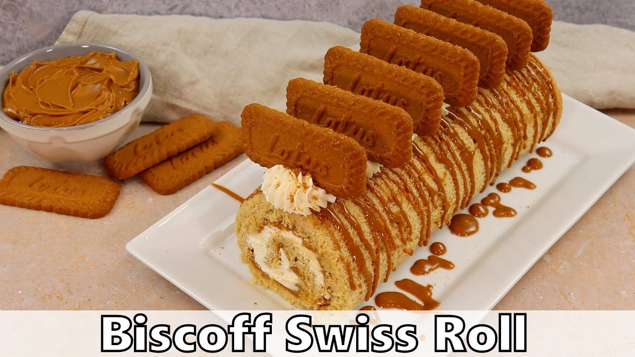 Biscoff Swiss Roll Recipe - YouTube