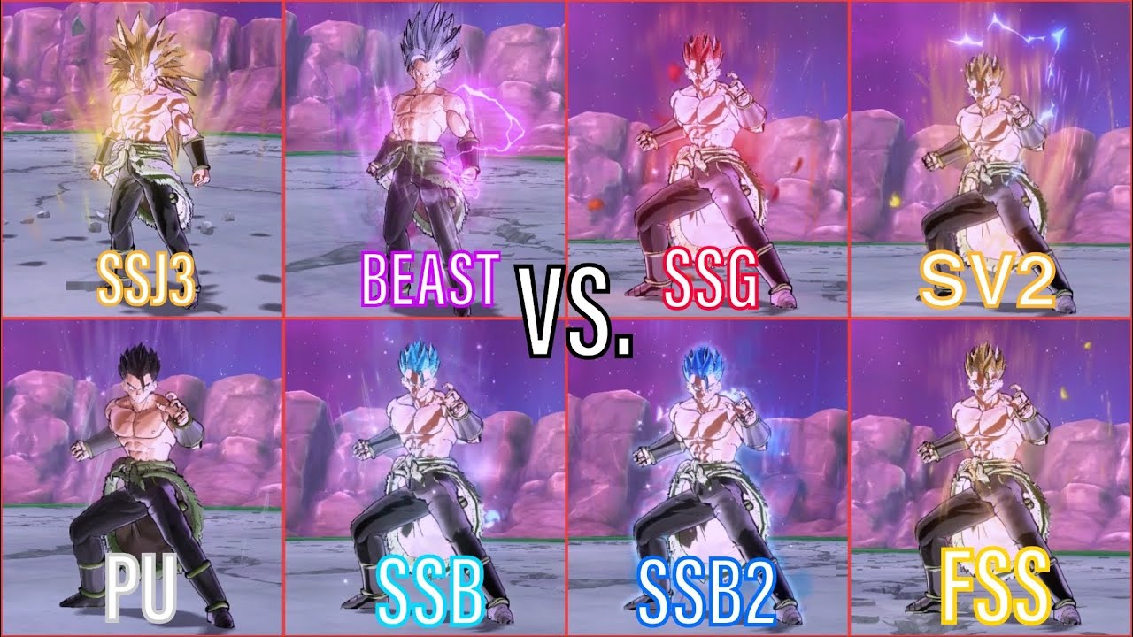 Xenoverse 2 - All Saiyan Transformations Comparison - NEW & OLD - YouTube