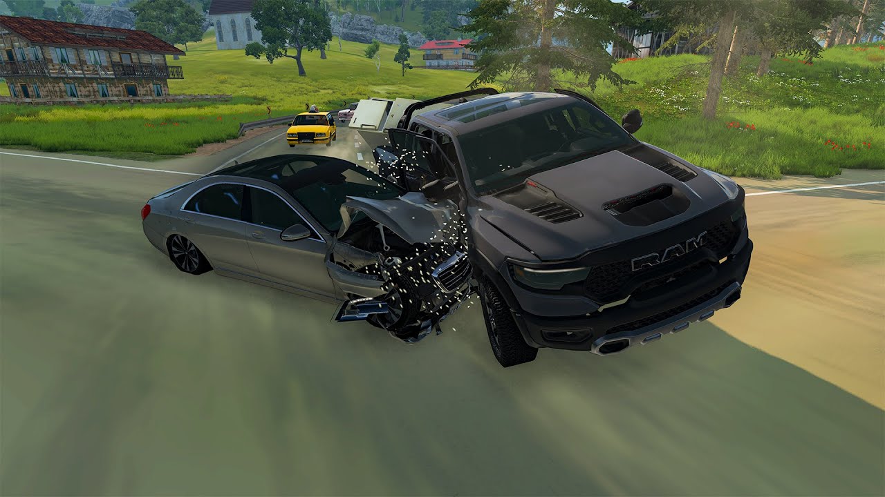 High Speed Intersection Crashes - BeamNG Drive - YouTube