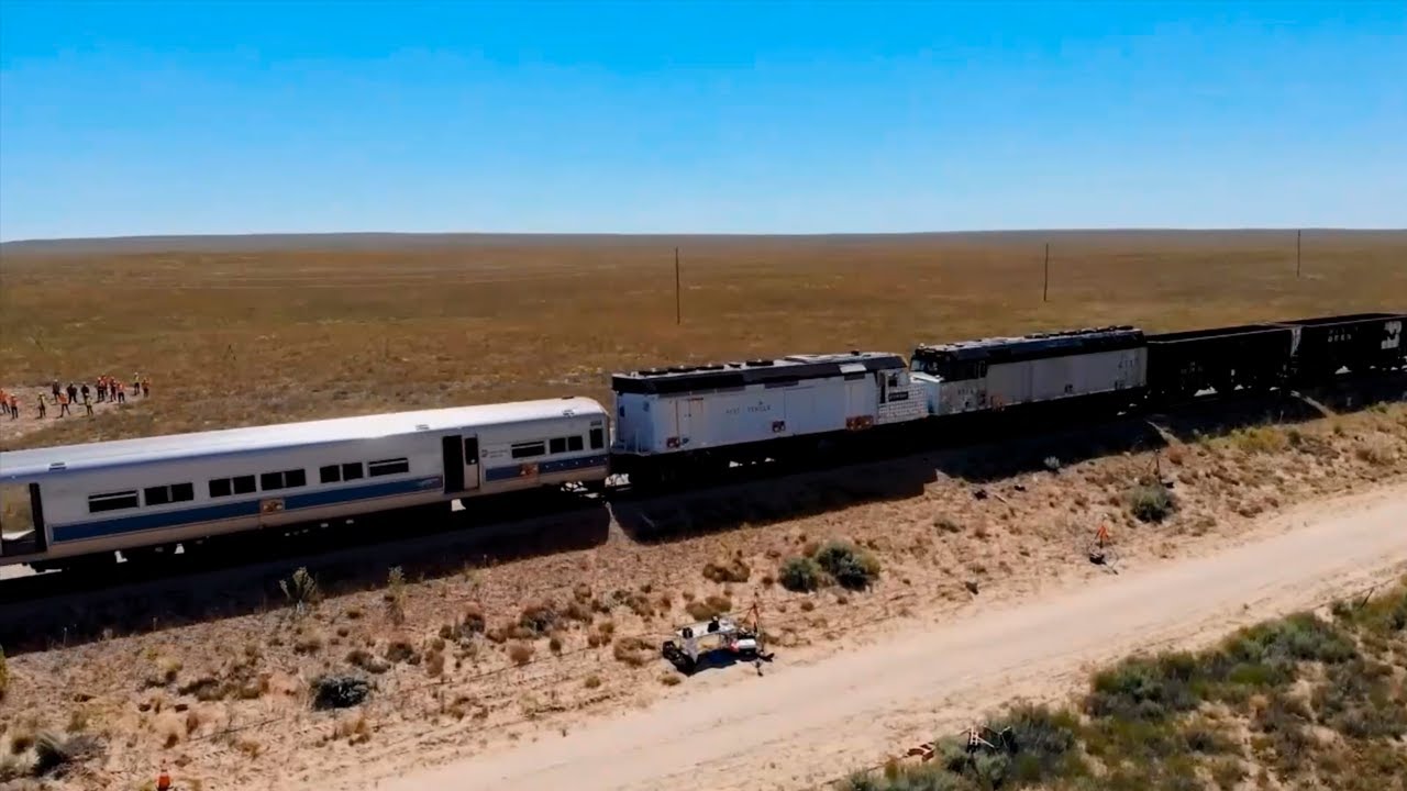 passenger train head on crash test - YouTube