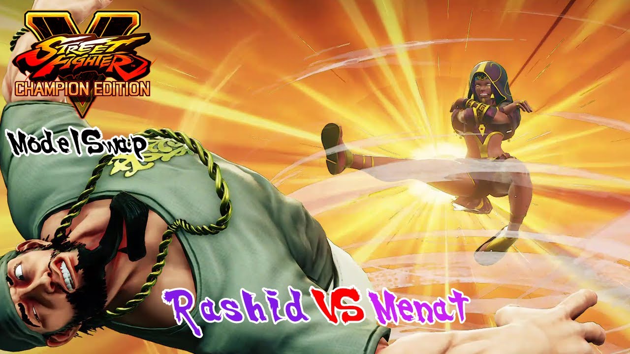 Rashid VS Menat: Street Fighter 5 Model Swap Mods Gameplay (PC MODS ...