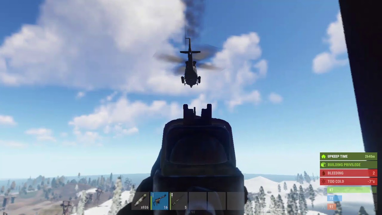 [RUST]Take down Patrol helicopter with Semi-Rifle - YouTube