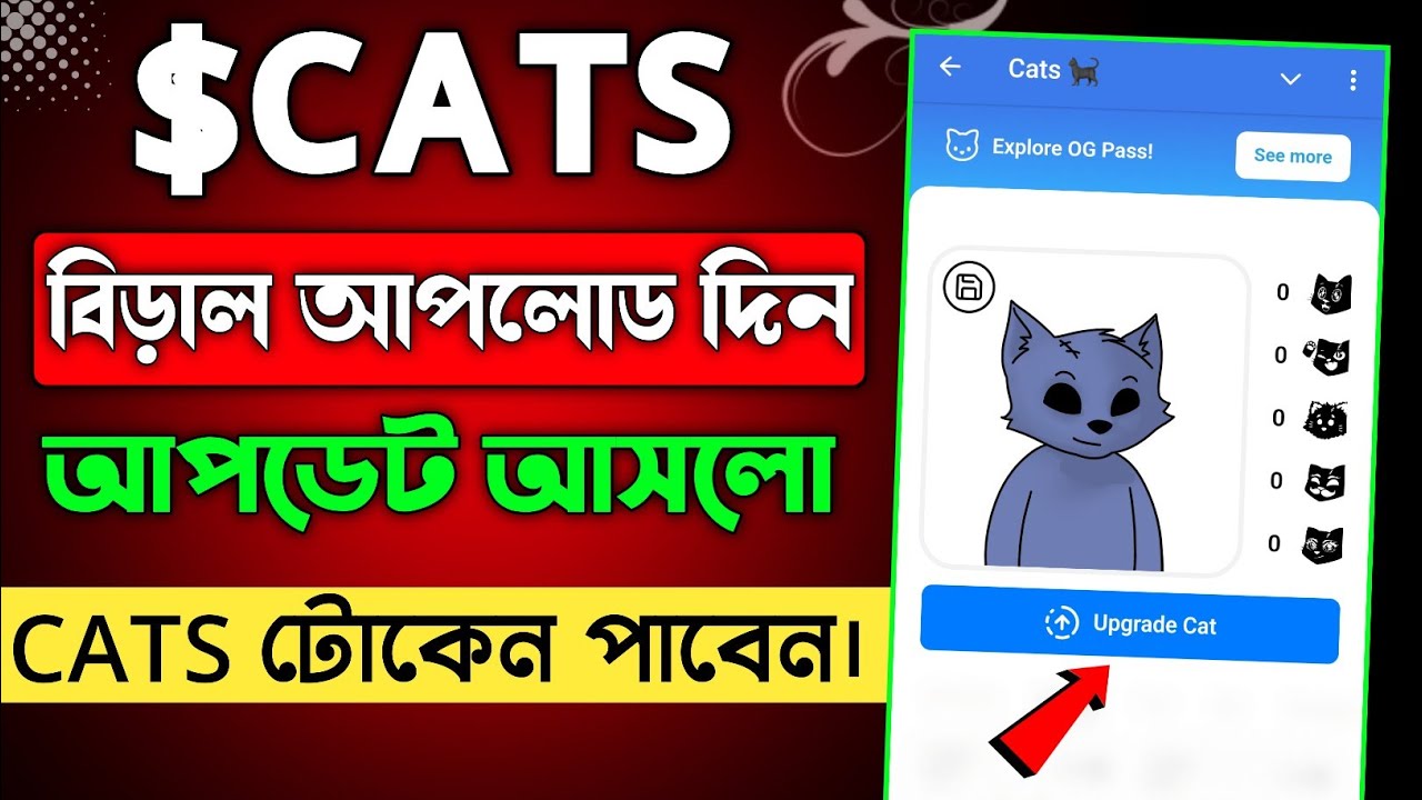 Tap to upload cat || Cats airdrop upgrade cats || cats airdrop new ...