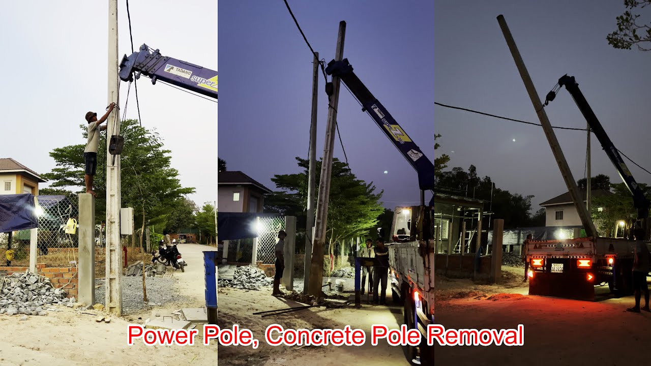 Power Pole, Concrete Pole Removal - YouTube