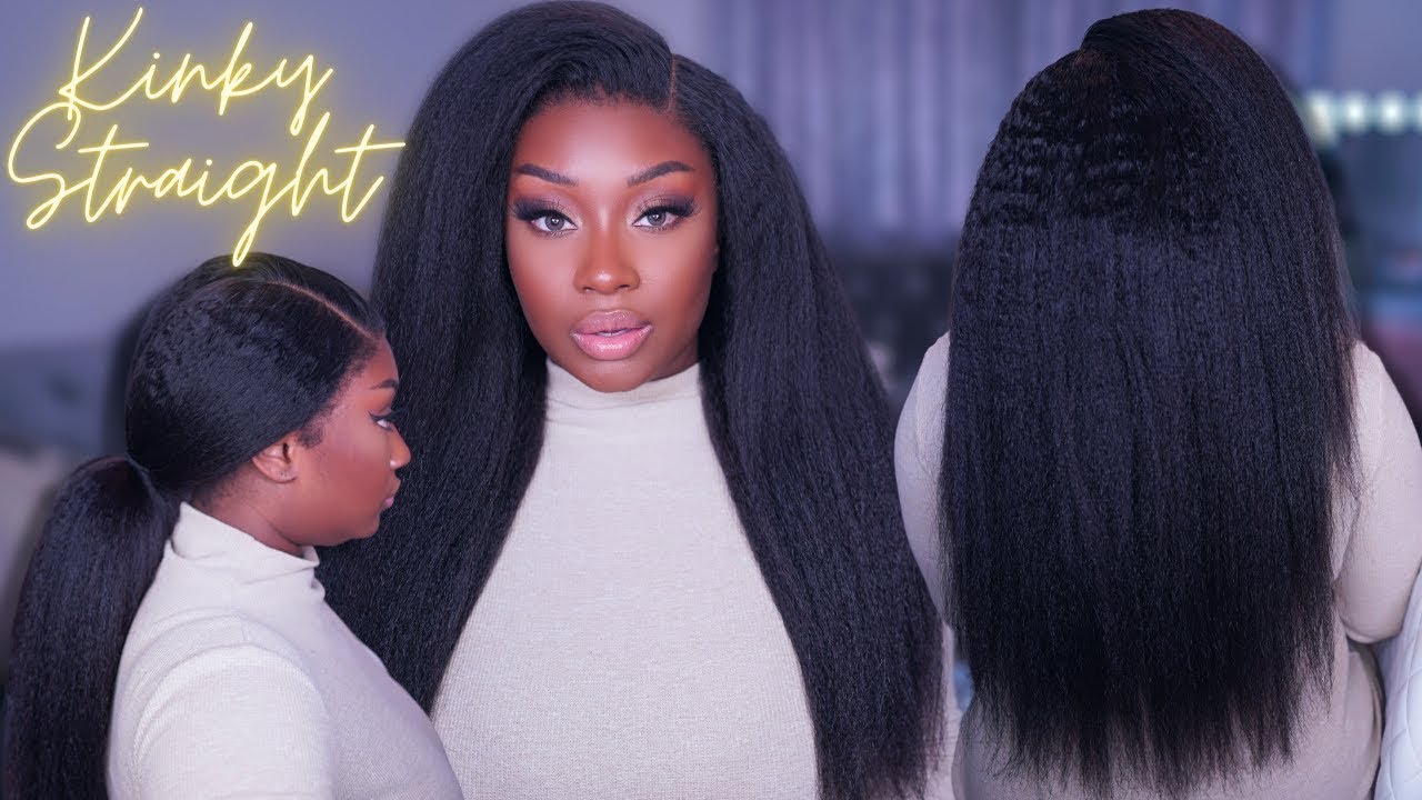Natural Textured Kinky Straight Wig Install For 4C Hair! *NEW INVISIBLE ...