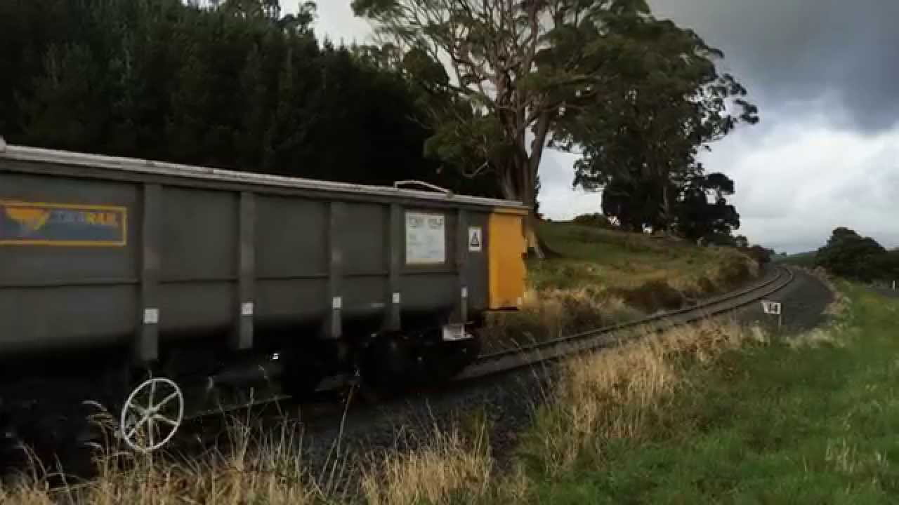 TasRail Train Tasmania- Ore train on Melba line - YouTube