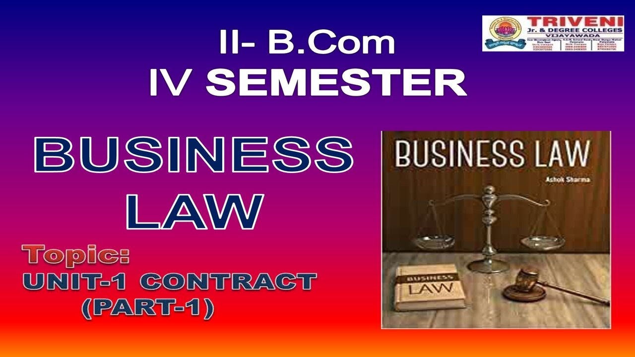 DEGREE II BCOM IV SEMESTER BUSINESS LAW ONLINE CLASSES - YouTube