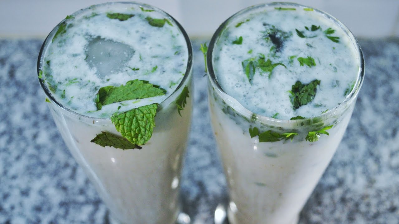 Smoky Mint Buttermilk (Chaas) having a Twist. Blend of Smoke and Mint ...