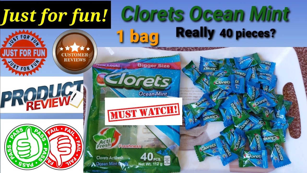 Just for fun! Clorets Ocean Mint 1 bag, really 40 pieces? - YouTube