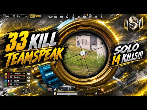 33 KILL WIN TEAMSPEAK SELIBON ESPORTS | SOLO 14 KILLS | PUBG MOBILE