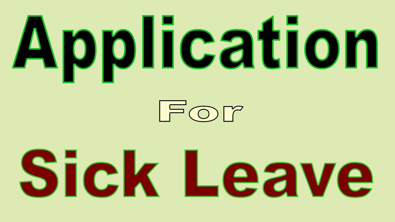 How To Write Application For Sick Leave To Principal YouTube How To Write Application For Sick Leave To Principal YouTube