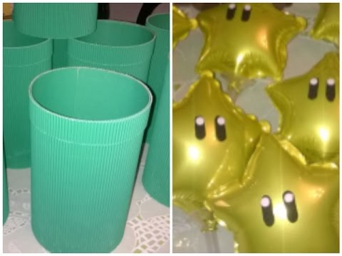 DIY Tubería y estrella de Mario bros para centro de mesa!! - YouTube