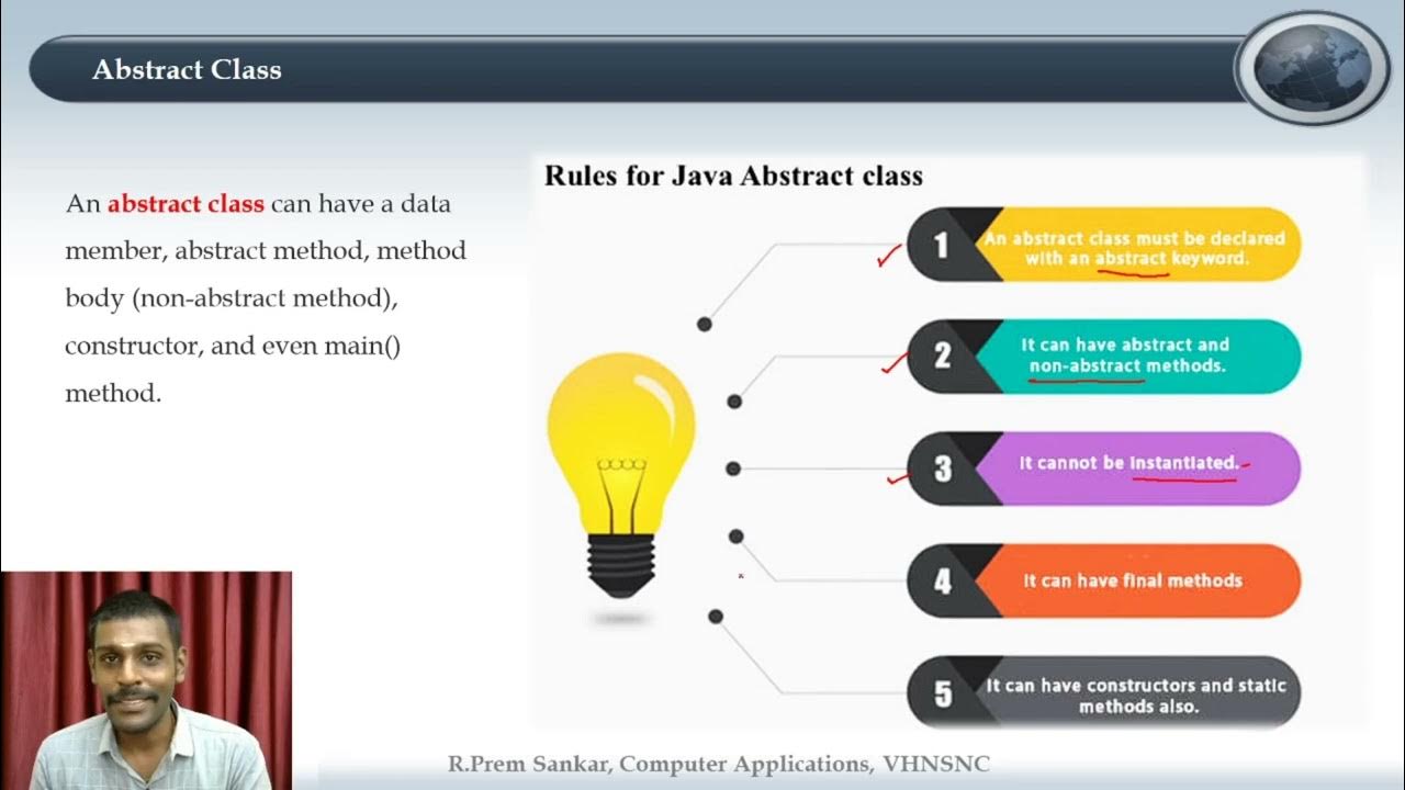 Abstract Class | Programming in Java | V.H.N.S.N.College (Autonomous) - YouTube