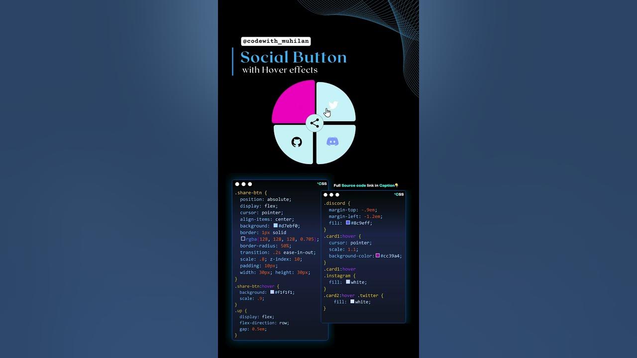Social Buttons Toggle Codewith Muhilan Css Coding Youtube