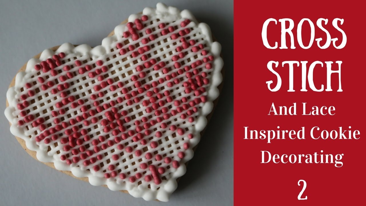 How To Make Royal Icing Lace With Crosstitch Pattern - YouTube