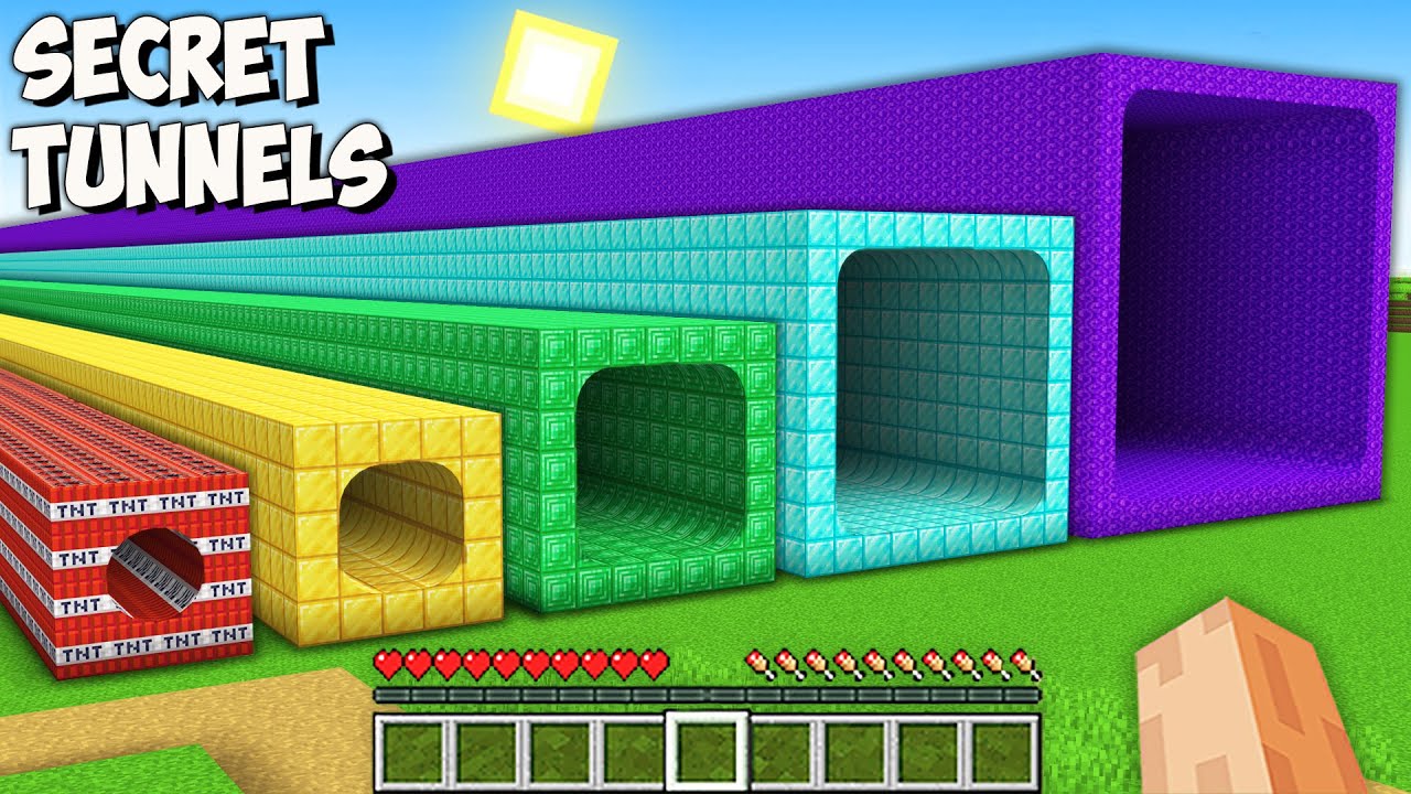 I found NEW LONGEST TUNNEL of ALL SIZES in Minecraft! TNT vs GOLD vs ...