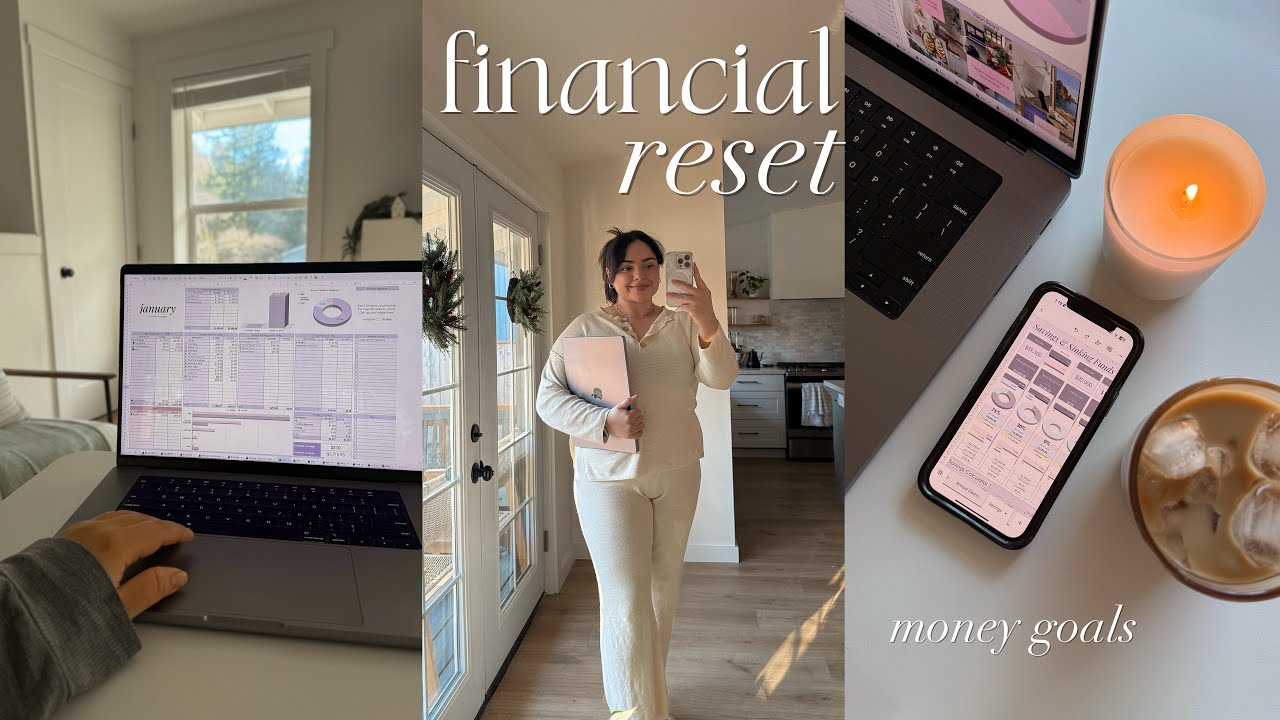 FINANCIAL RESET | how I budget, money goals, aesthetic budget template ...