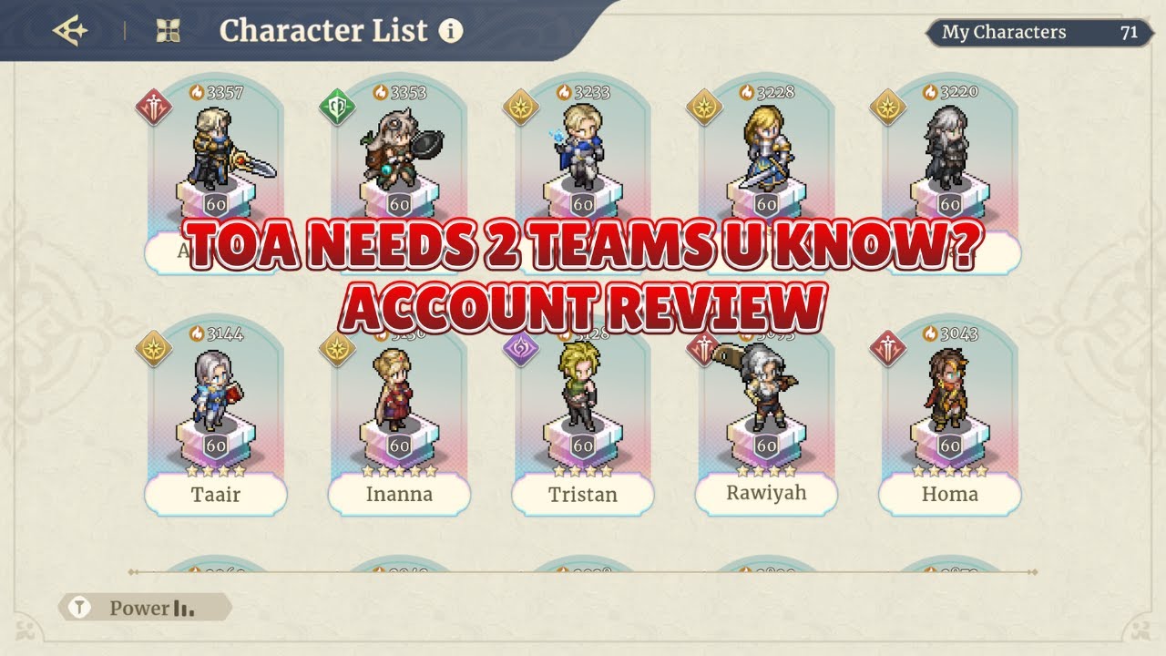 BRO ONLY BUILT ONE TEAM? RIP TOA - ACCOUNT REVIEW [Sword of Convallaria ...