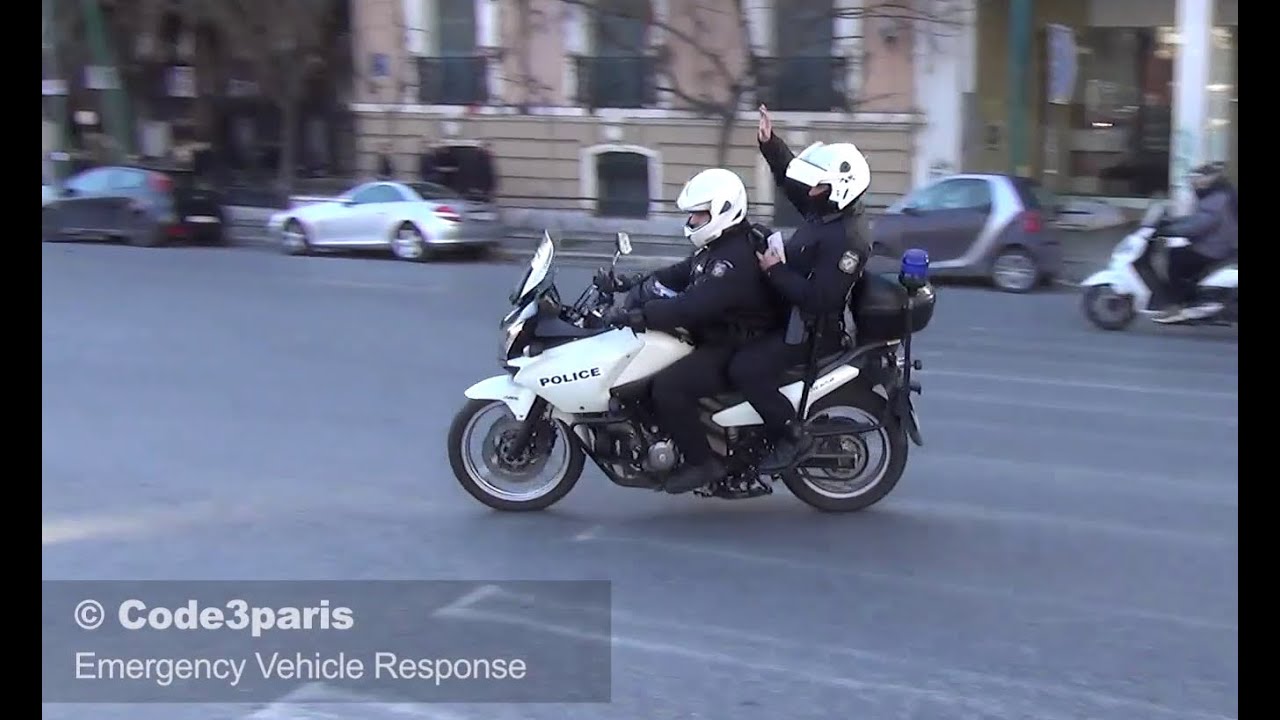Hellenic Police Motorcycles + Ambulance - YouTube