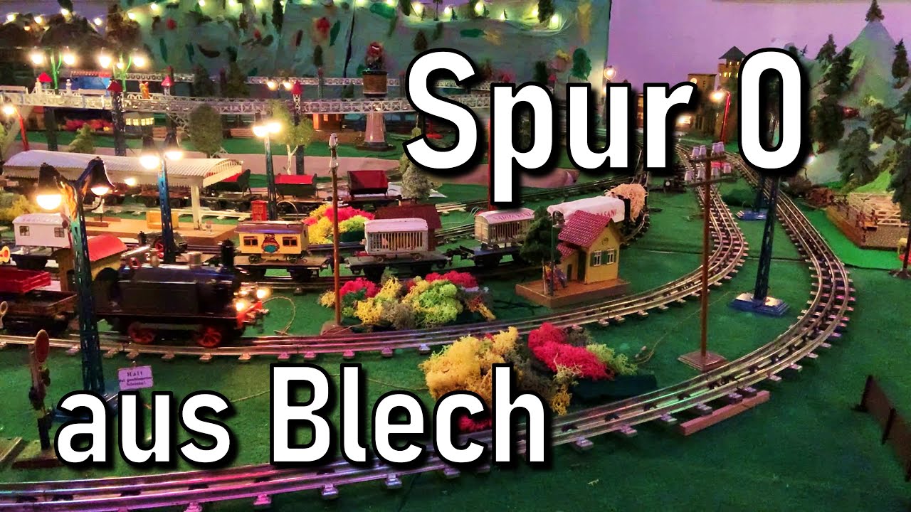 Spur 0 Anlage aus den 30ern - Märklin Blech Modellbahn - YouTube