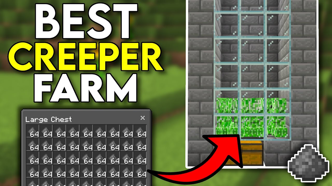 Best EASY Creeper Farm Minecraft 1.20! Minecraft Bedrock - YouTube