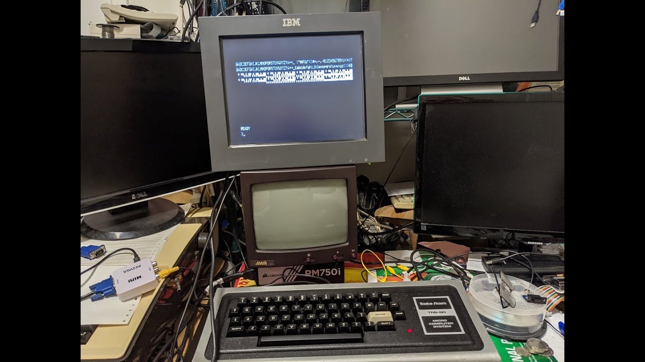 TRS-80 Model I with IBM VGA Type 4820 15" 4:3 LCD Display - YouTube