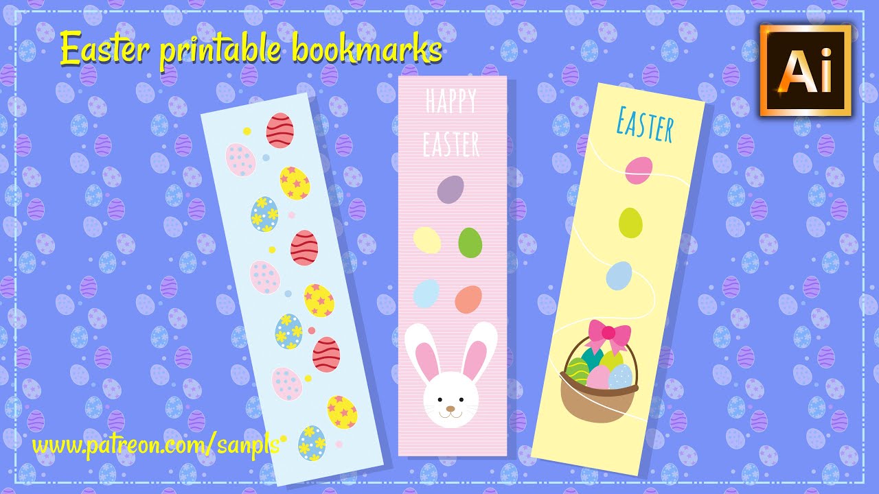 How to create printable bookmarks for Easter - YouTube