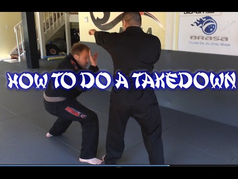 how to do a double leg takedown (BJJ takedown vs a striker) - YouTube