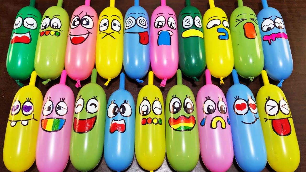 Soothing and Satisfying ASMR Rainbow Slime with Cute Balloons Slime 6 ...