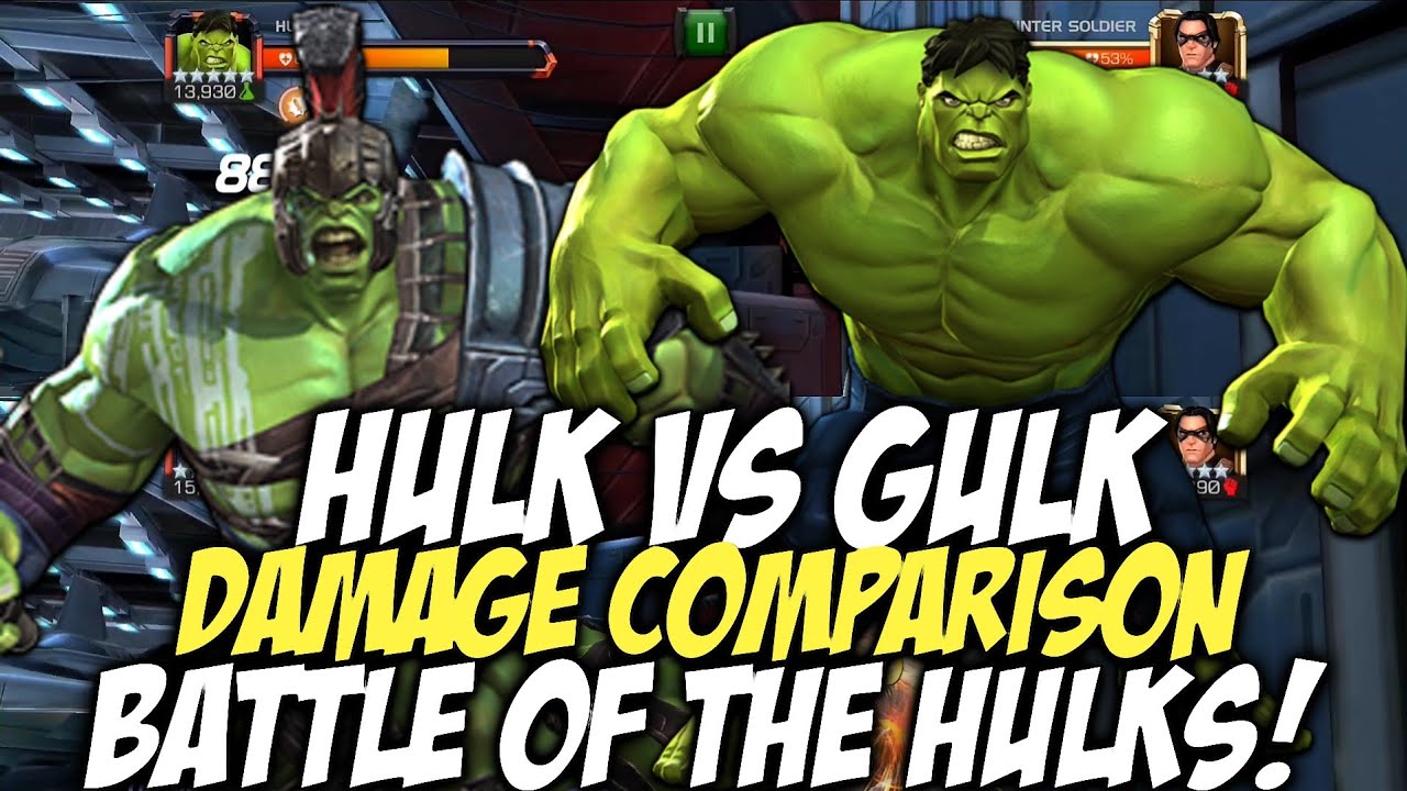 Hulk Vs Gladiator hulk Damage Comparison | Marvel Contest Of Champions ...