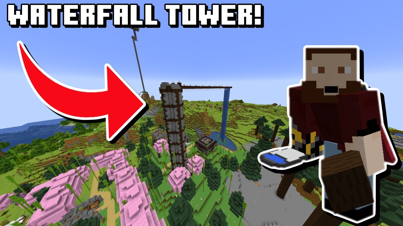 Waterfall Tower! Minecraft 1.21 Survival - YouTube