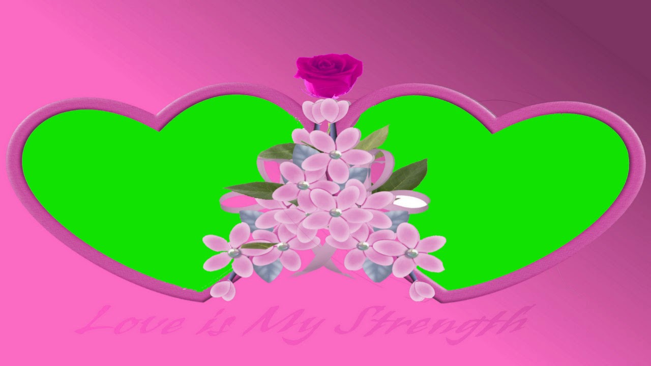 DOUBLE HEARTS FRAME GREEN SCREEN EFFECT - YouTube