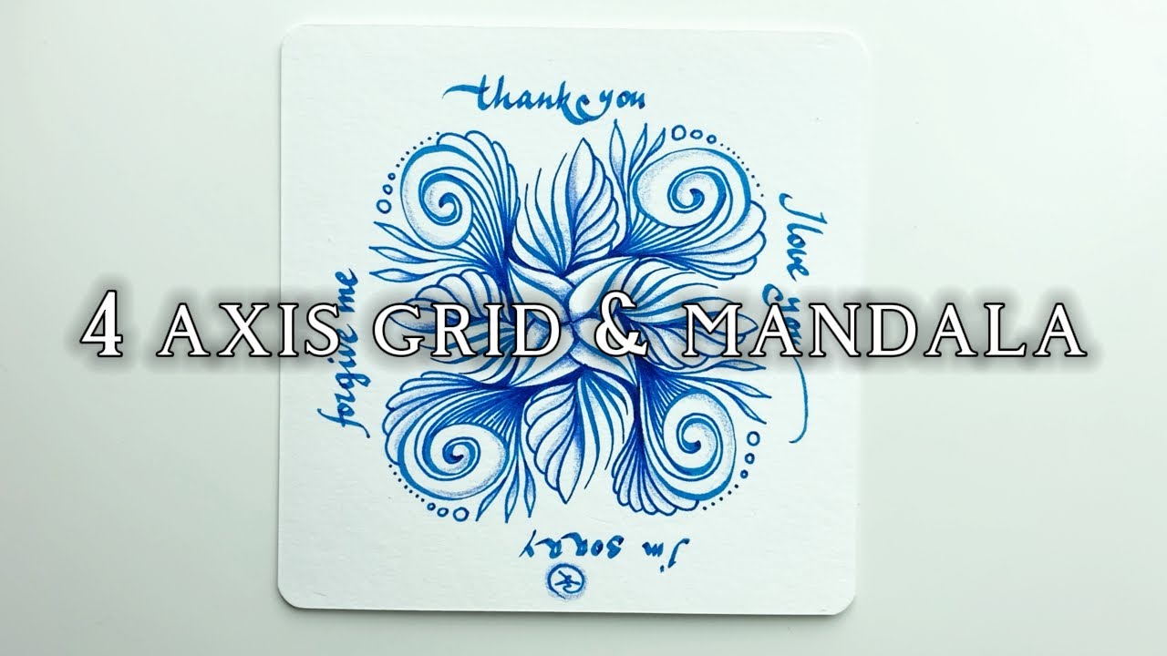 Draw a 4 axis mandala from scratch - YouTube