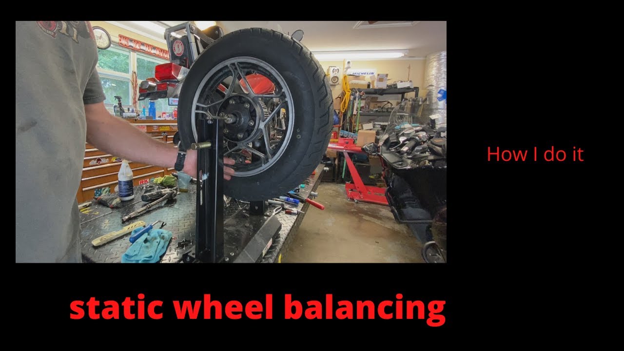 Motorcycle static wheel balancing, how I do it! - YouTube