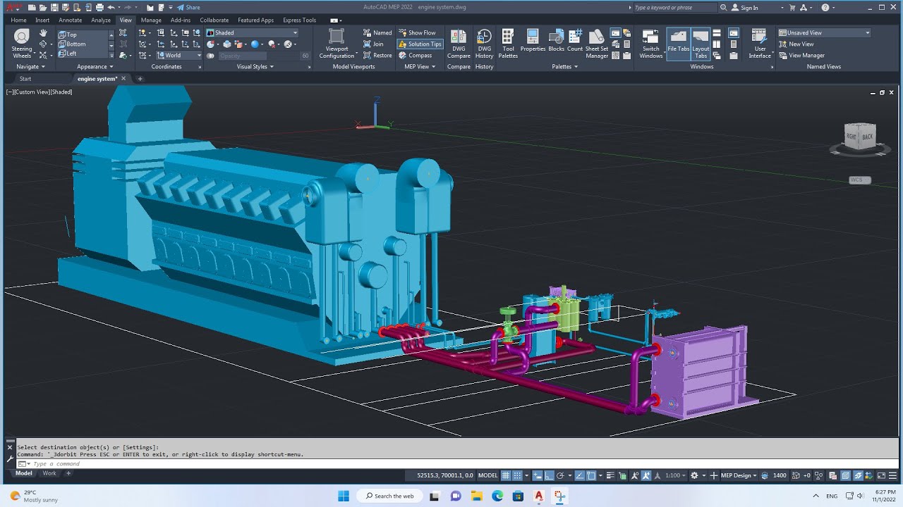 AutoCAD MEP, Autodesk, How to draw Lube oil system, Sketches P2 - YouTube