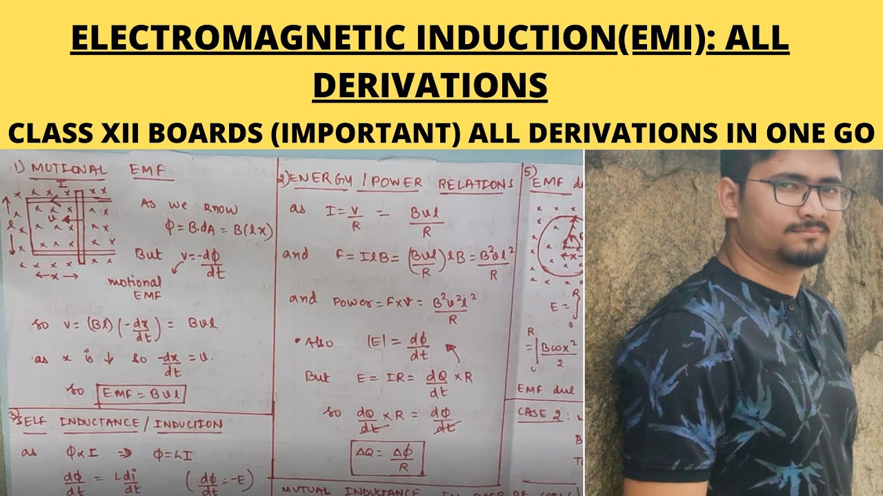 COMPLETE ELECTROMAGNETIC INDUCTION DERIVATION || EMI || FREE PDF NOTES ...