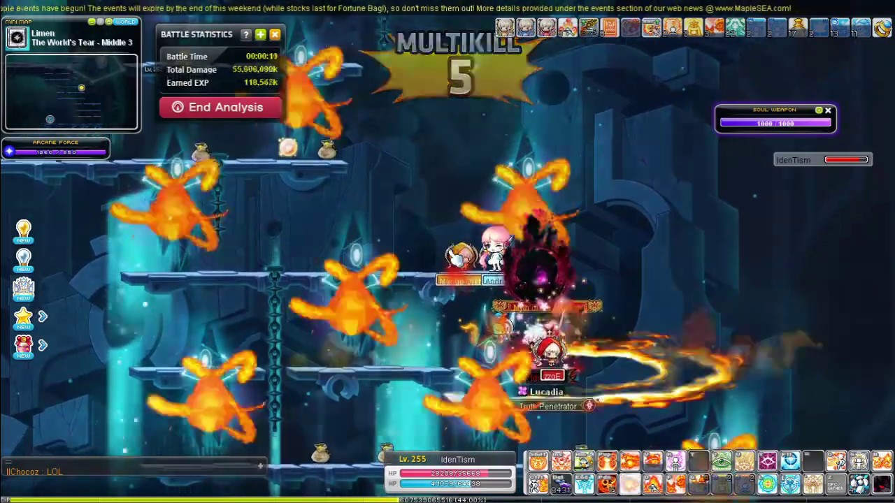 Maplestory Flame Wizard Limen Exp Testings - YouTube