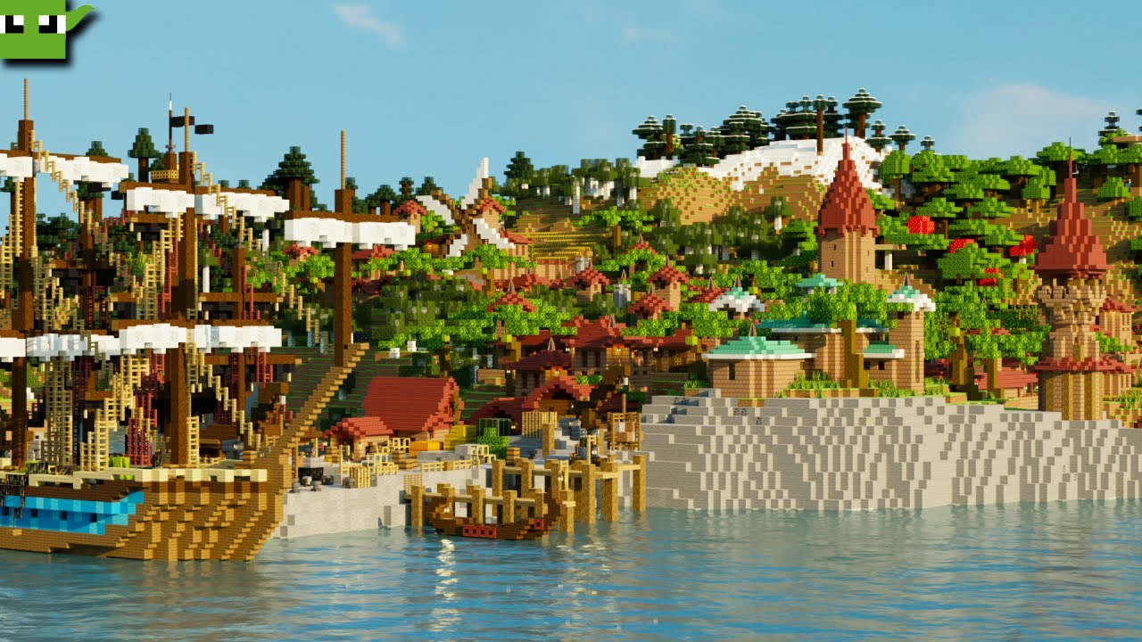 100 Hours Minecraft Mini Kingdom Connected to Ancient City - YouTube