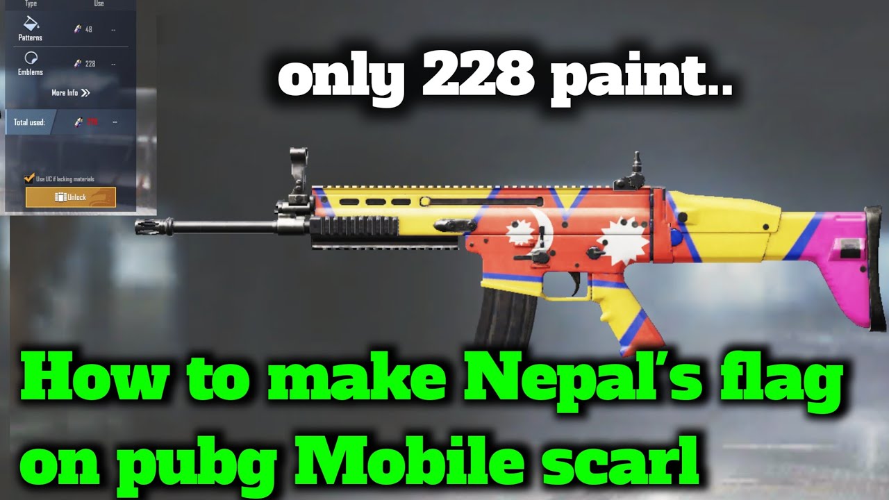 How to make Nepali flag on scarl | Pubg Mobile section 13 free trick ...