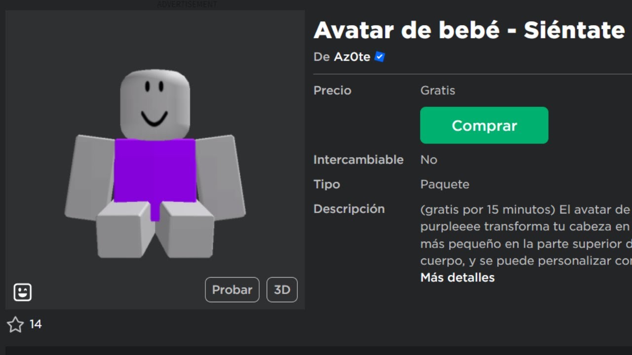COMO CONSEGUIR Avatar de bebé - Siéntate COMPLETAMENTE GRATIS EN ROBLOX ...
