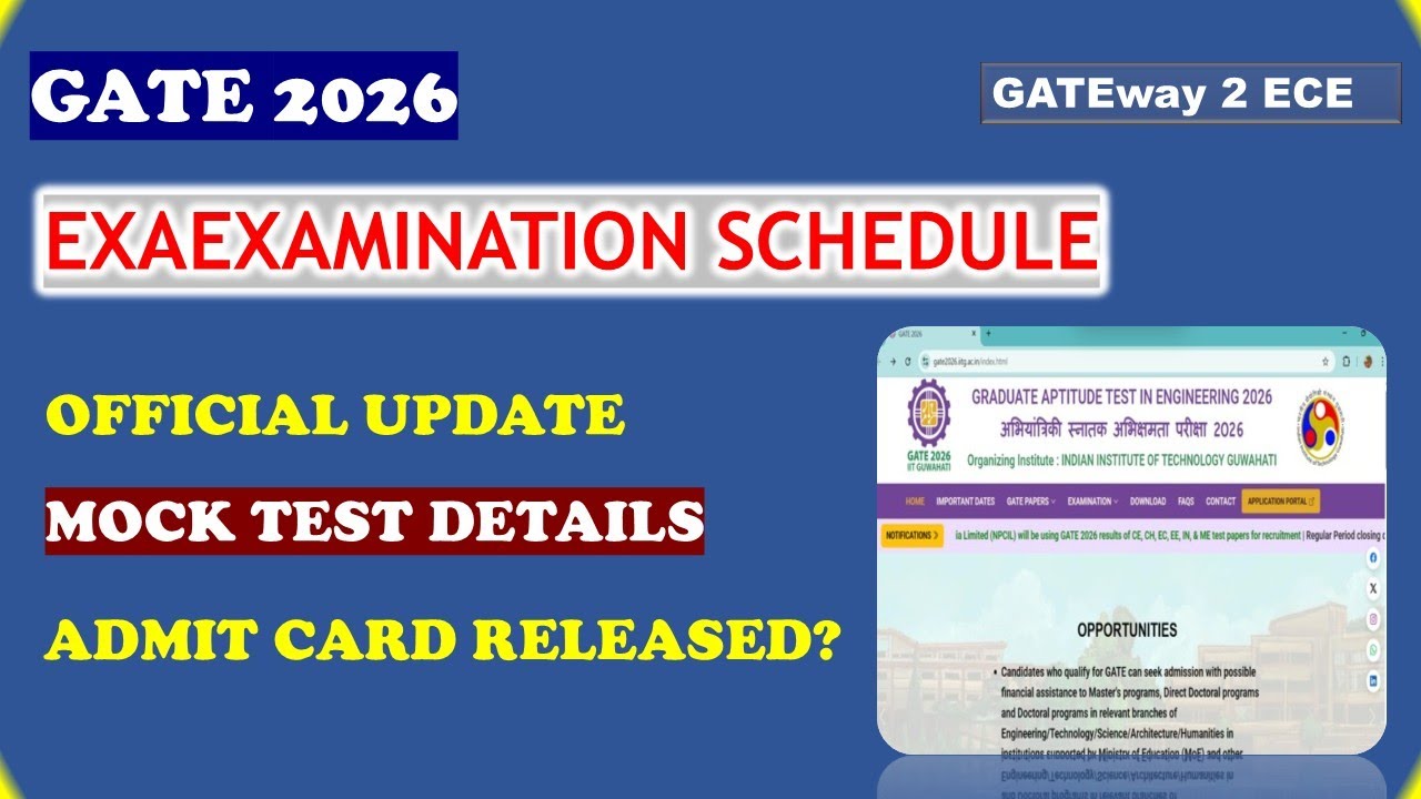 GATE 2025 Exam Dates Out! CS, ME, CE, EC Slots Explained | Mock Test ...