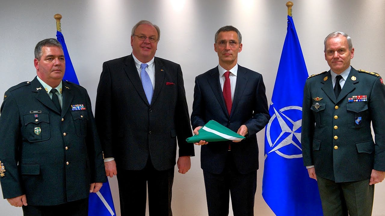 ISAF flag returns to NATO Headquarters from Kabul, 15 JAN 2015 - YouTube