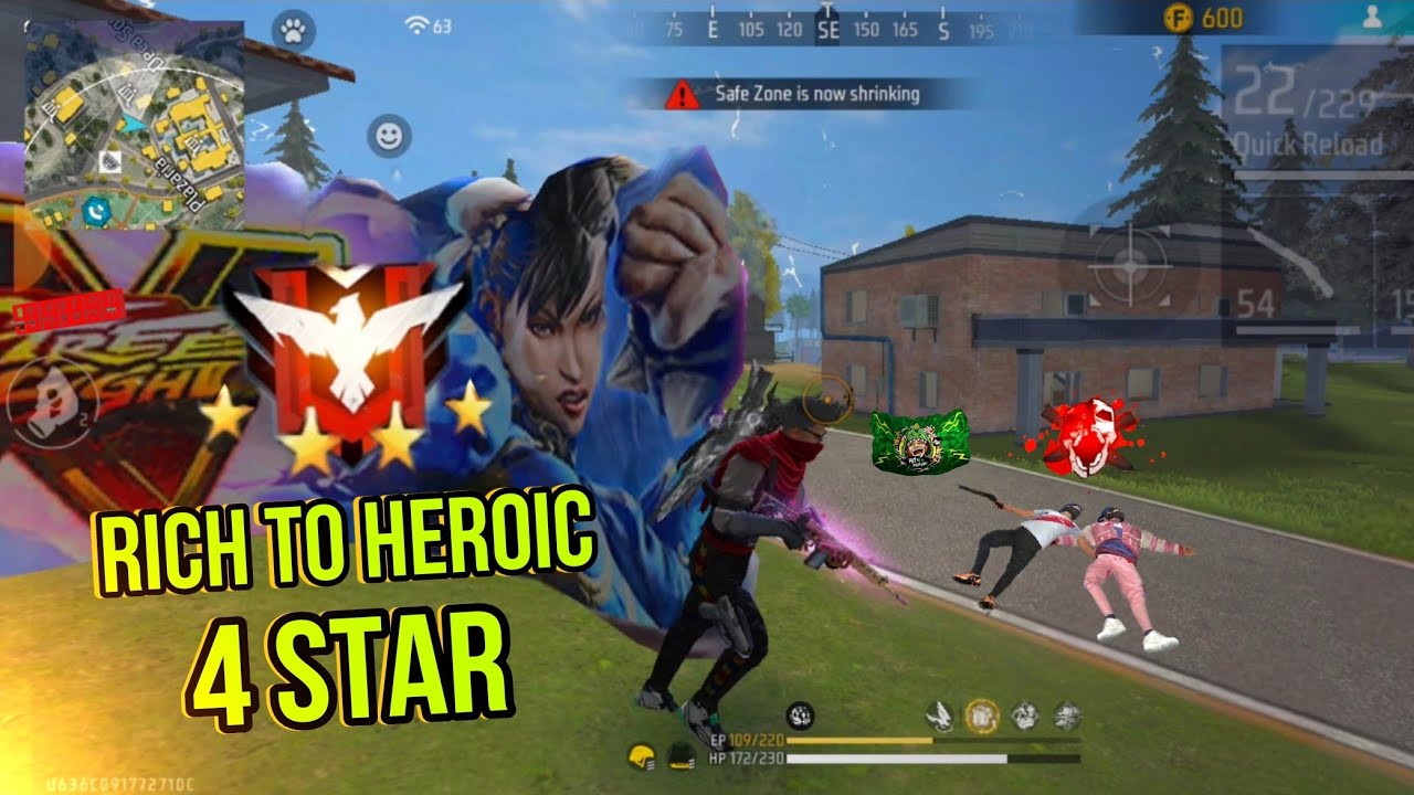 free fire | br-ranked rich to heroic 4 star | Deepak gm 🔥💯 - YouTube