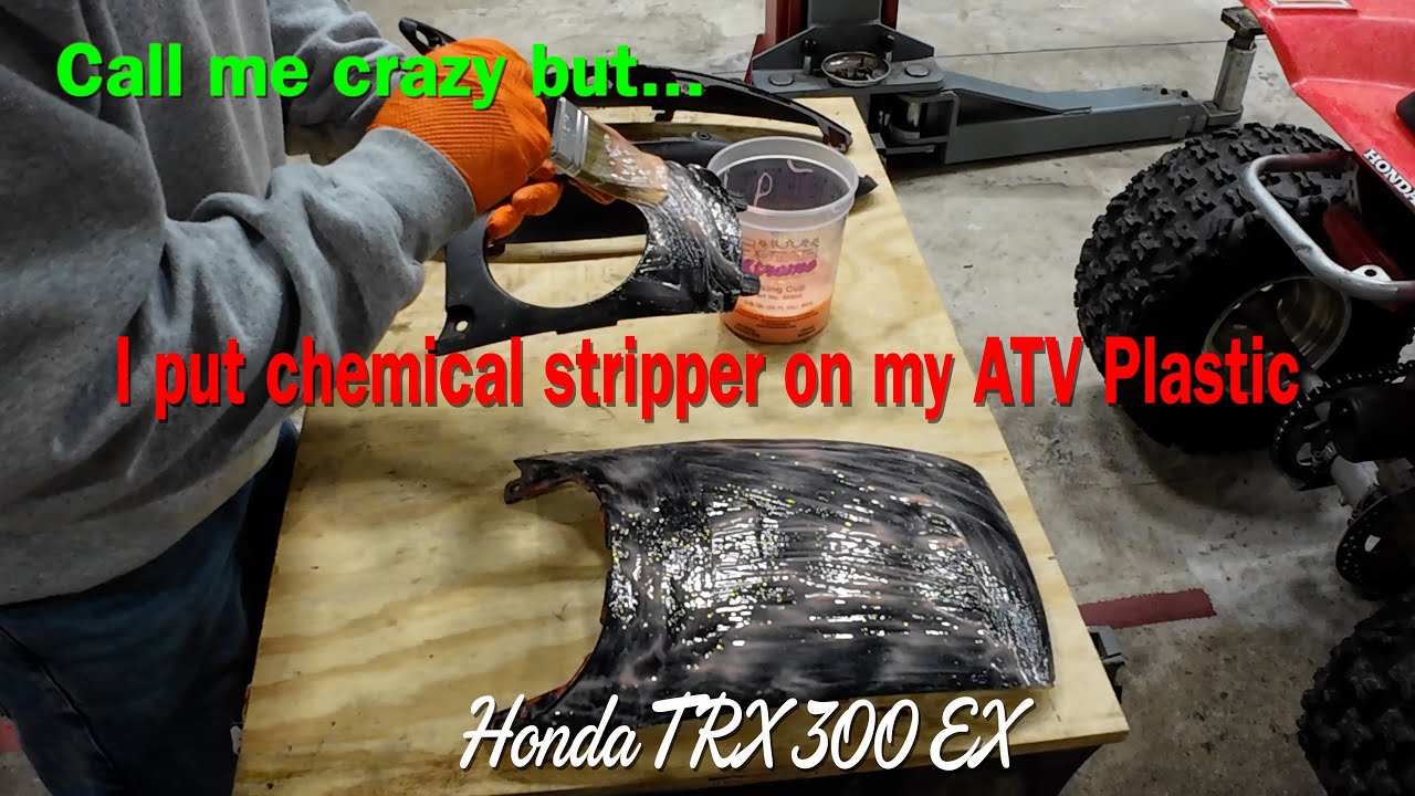 Stripping old paint from ATV plastic - YouTube