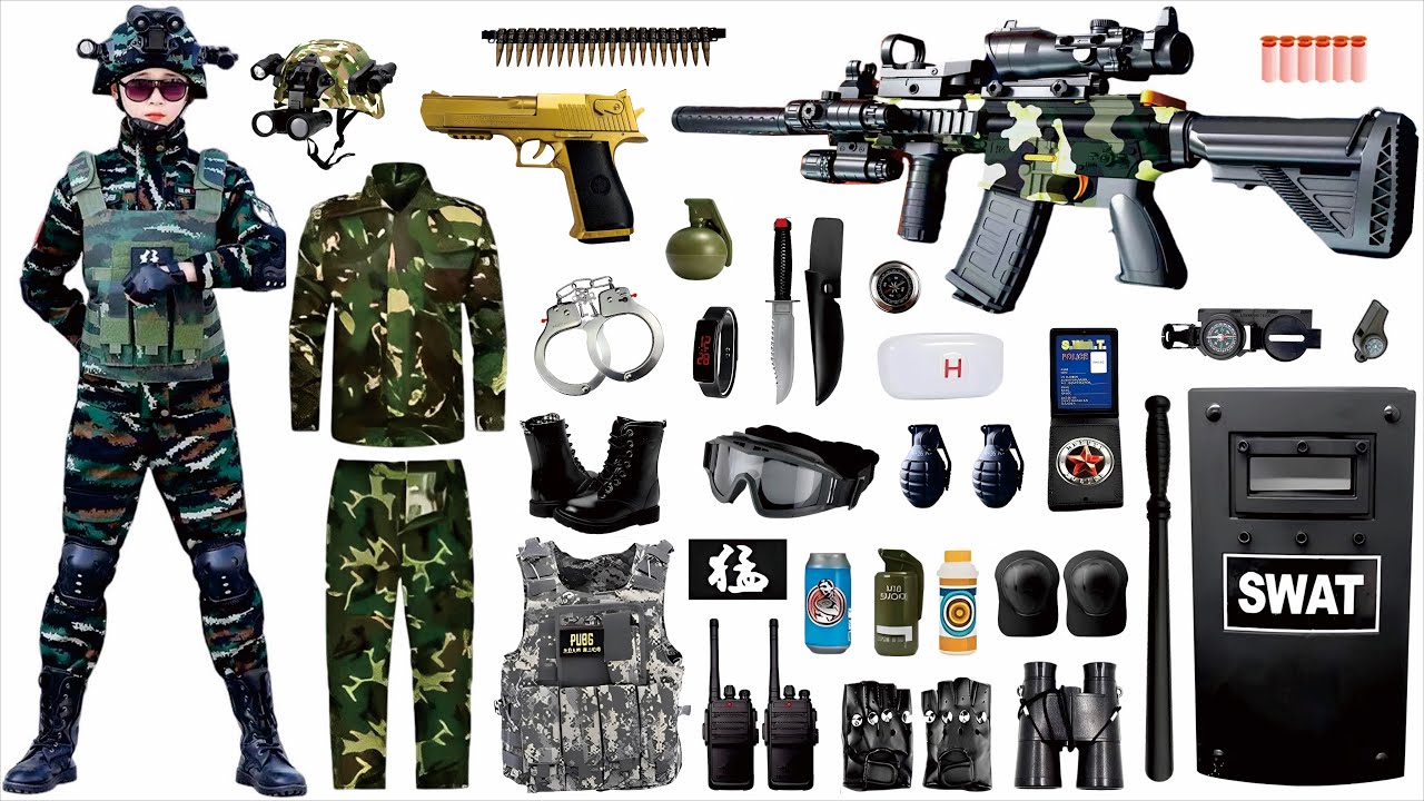 Open box special forces tactical weapon set, M416 assault rifle, Desert ...