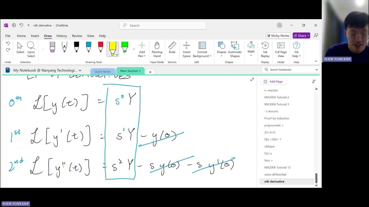 MA2006 Tutorial 12 Part 1 Using Laplace Transforms to solve Differential Equations - YouTube