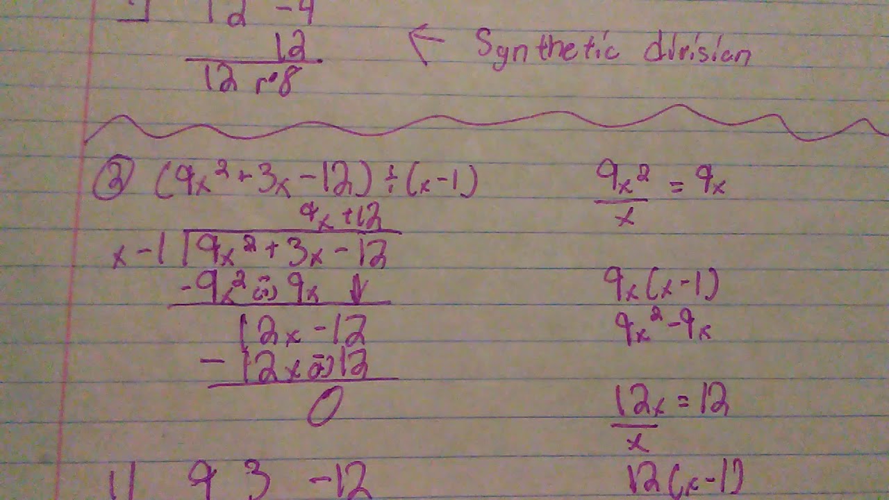 Synthetic and long division project - YouTube