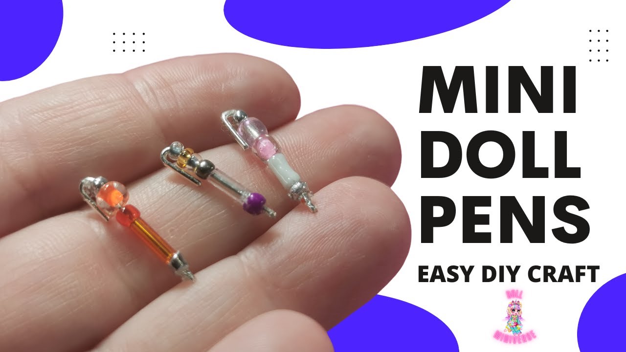 DIY How to make Miniature PENS craft for Barbie doll/Sindy. REALISTIC ...