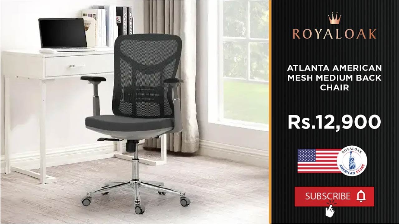 Royaloak | Atlanta American Mesh Computer Chair - YouTube