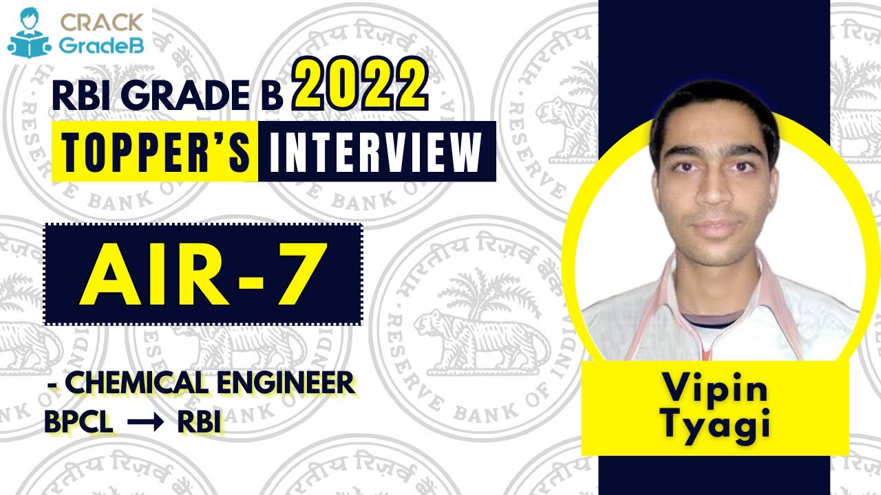 AIR-7: Mr. Vipin Tyagi: RBI Grade B 2022: Success Story with RBI Wallah ...